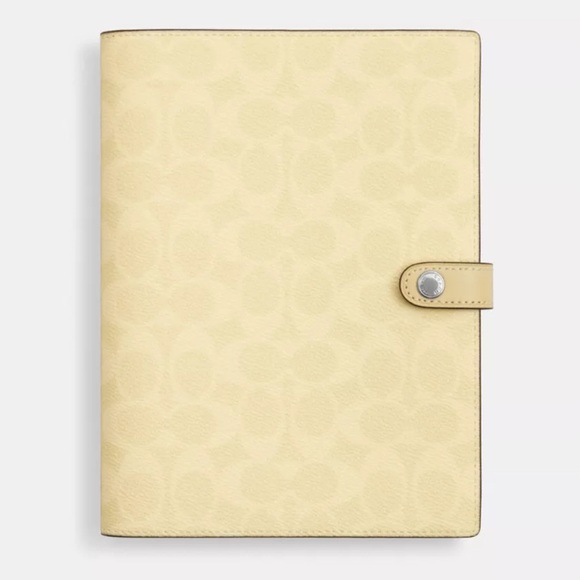 Coach | Office | Nwt Coach Yellow Notebook In Signature Canvas | Poshmark